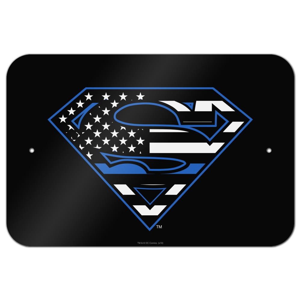 Superman Thin Blue Line Flag Shield Logo Home Business Office Sign ...