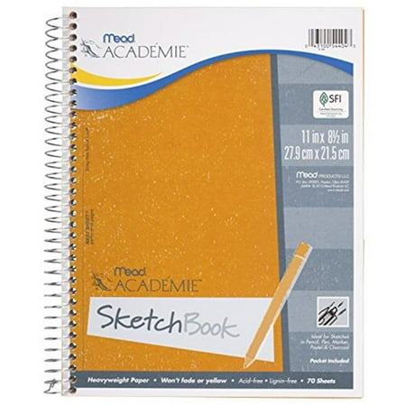 Mead AcadÃ©mie Spiral Sketchbook/Sketch Pad, Heavyweight Paper, 70 ...
