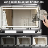 "LED Bathroom Vanity Mirror 55""x 30"", Backlit, Front-Lighted, Anti ...