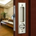 CCJH Sliding Pocket Door Lock Hardware with Key Handle, Brushed Nickel ...