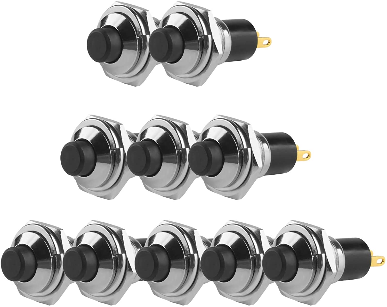 HSD Latching Push Button Switch 2 Pin Self Lock Switch, Mounting Hole ...