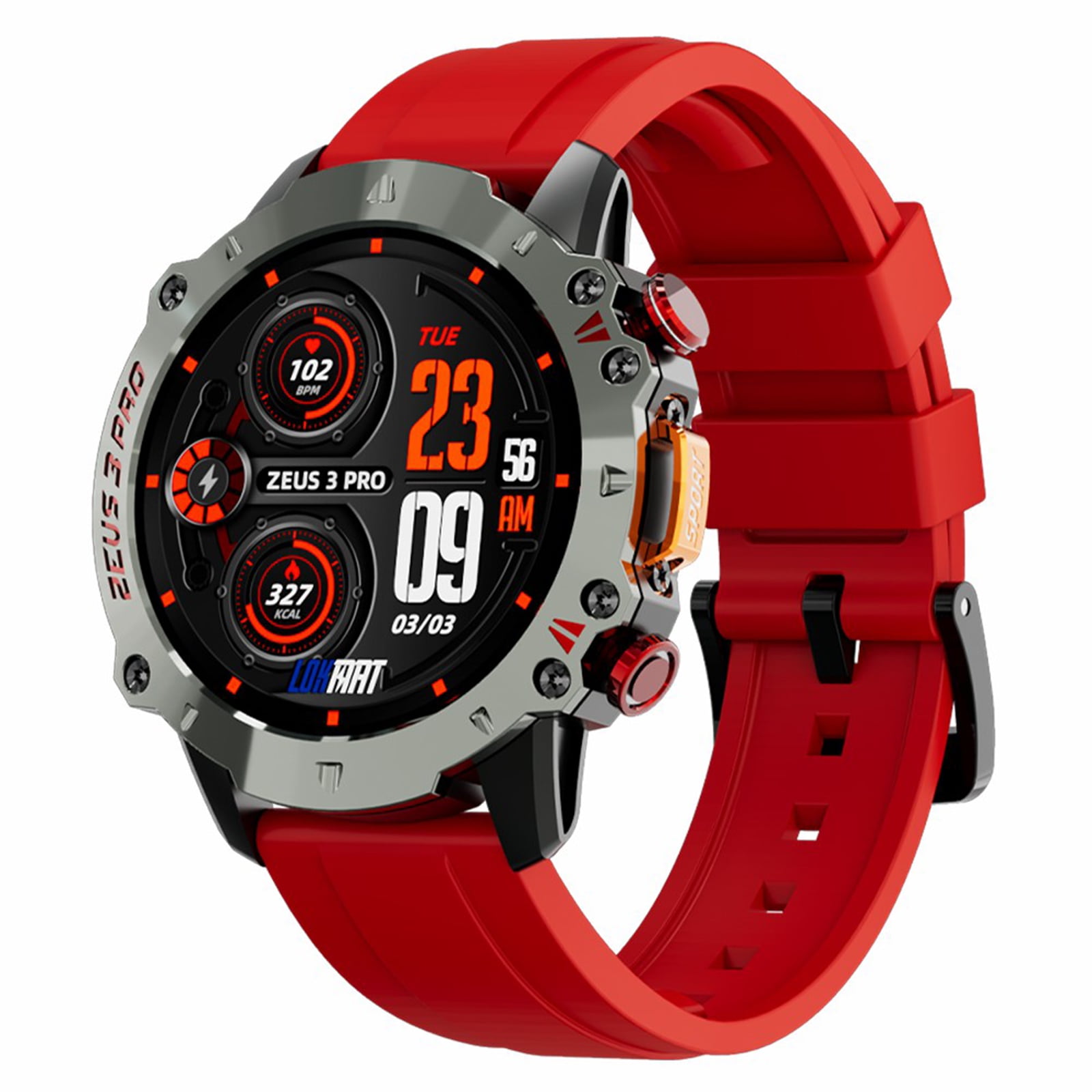 Reloj inteligente LOKMAT ZEUS 3 PRO, pantalla táctil completa IPS de vidrio BOE de 1,39 pulgadas ...