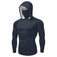Thermal Compression Shirts Hoodie with Mask, Long Sleeve Winter Sports ...