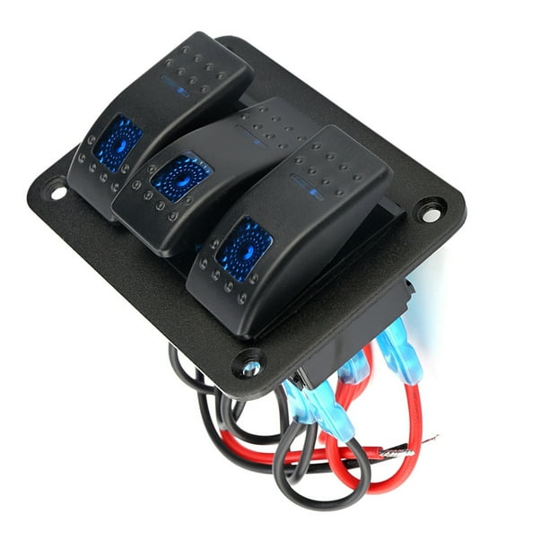 Gang Switch Panel,3 Gang 12-24V Toggle Toggle Switch Panel Rocker ...