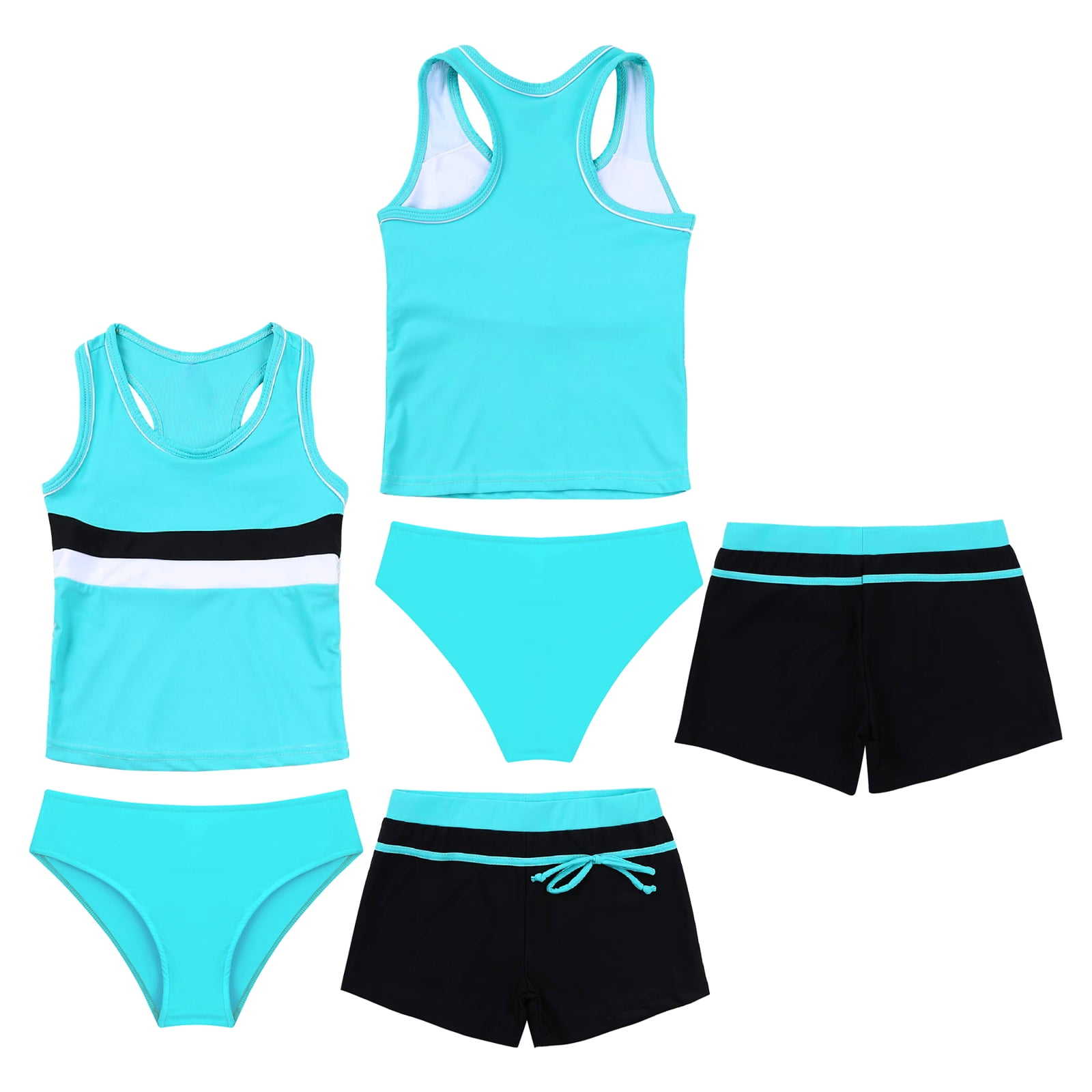 renvena Girls Racerback Bikini Brief Boyshorts Rash Guard Swimsuit 3 ...