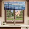 Blue Mountain Landscape Art 2 Panels Kitchen Valance, Modern Abstract ...