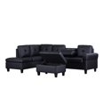 Kayto Inc 97" Modern And Contemporary Fabric 3-Piece Sectional Sofa ...