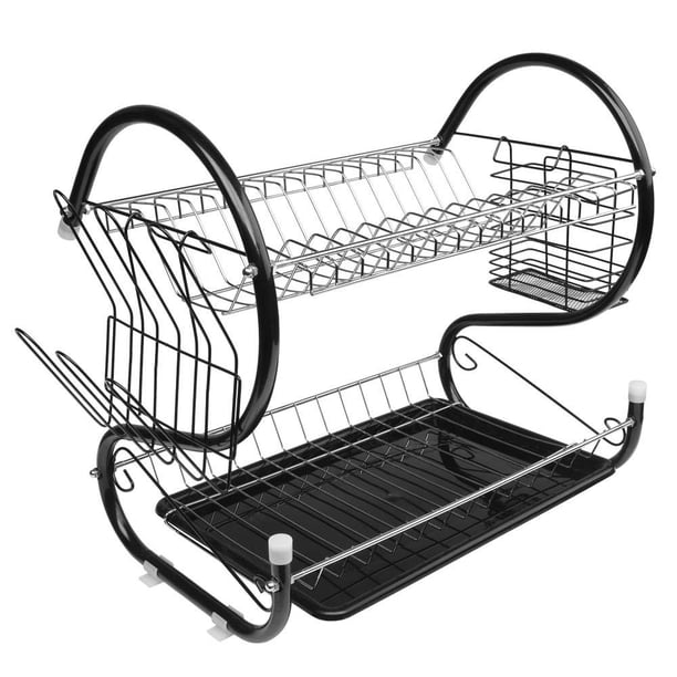 Winado 2 Tier Dish Drainer Drying Rack for Kitchen Storage - Walmart.com