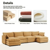 JUSTLET U-Shaped Sectional Sofa Set, Indoor Furniture Convertible ...