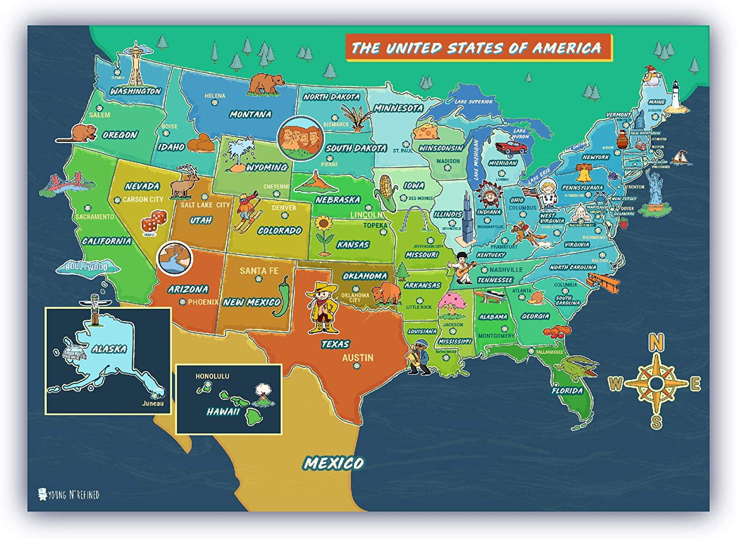 States Map For Kids