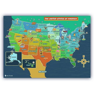 24x36 United States, USA, US Premier Wall Map Paper Folded - Walmart.com
