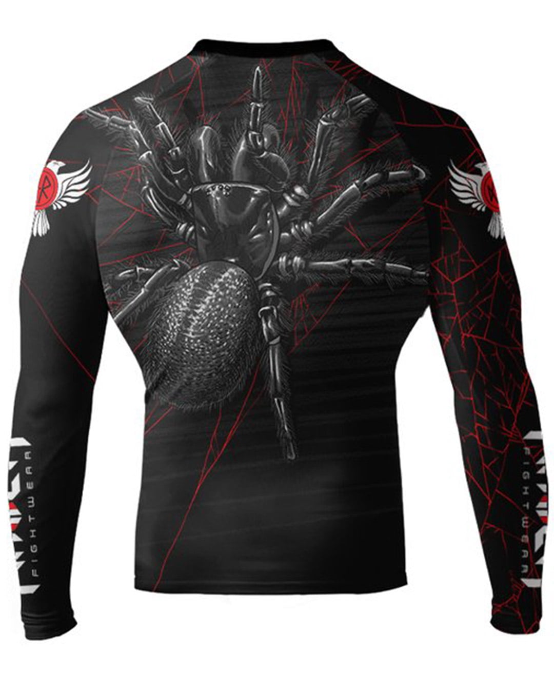 Raven Fightwear Men's Funnel Web Spider IBJJF Approved Rash Guard Black ...