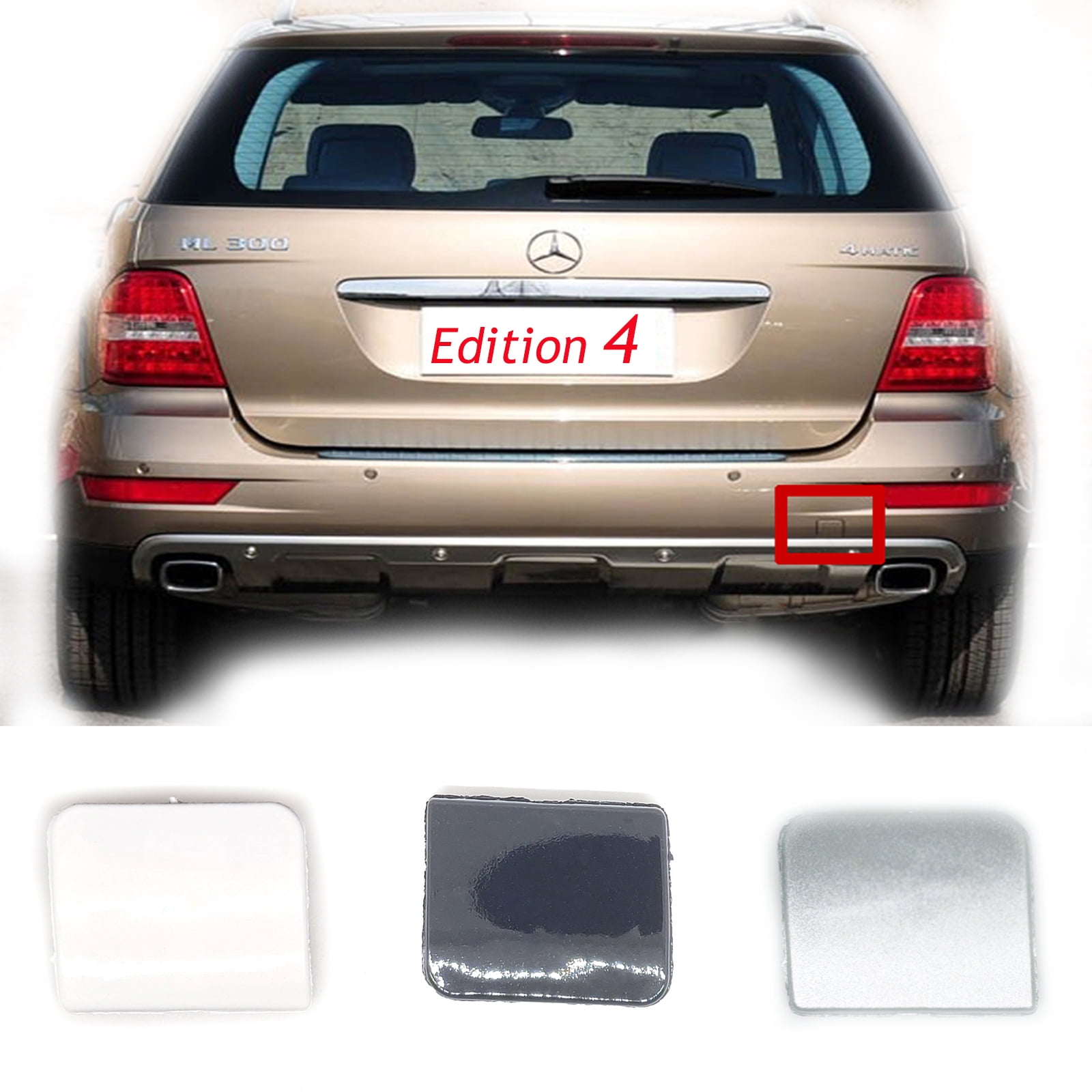 Trimla Rear Tow Cover for 09-11 Mercedes Benz ML X164 Facelift Fit ...