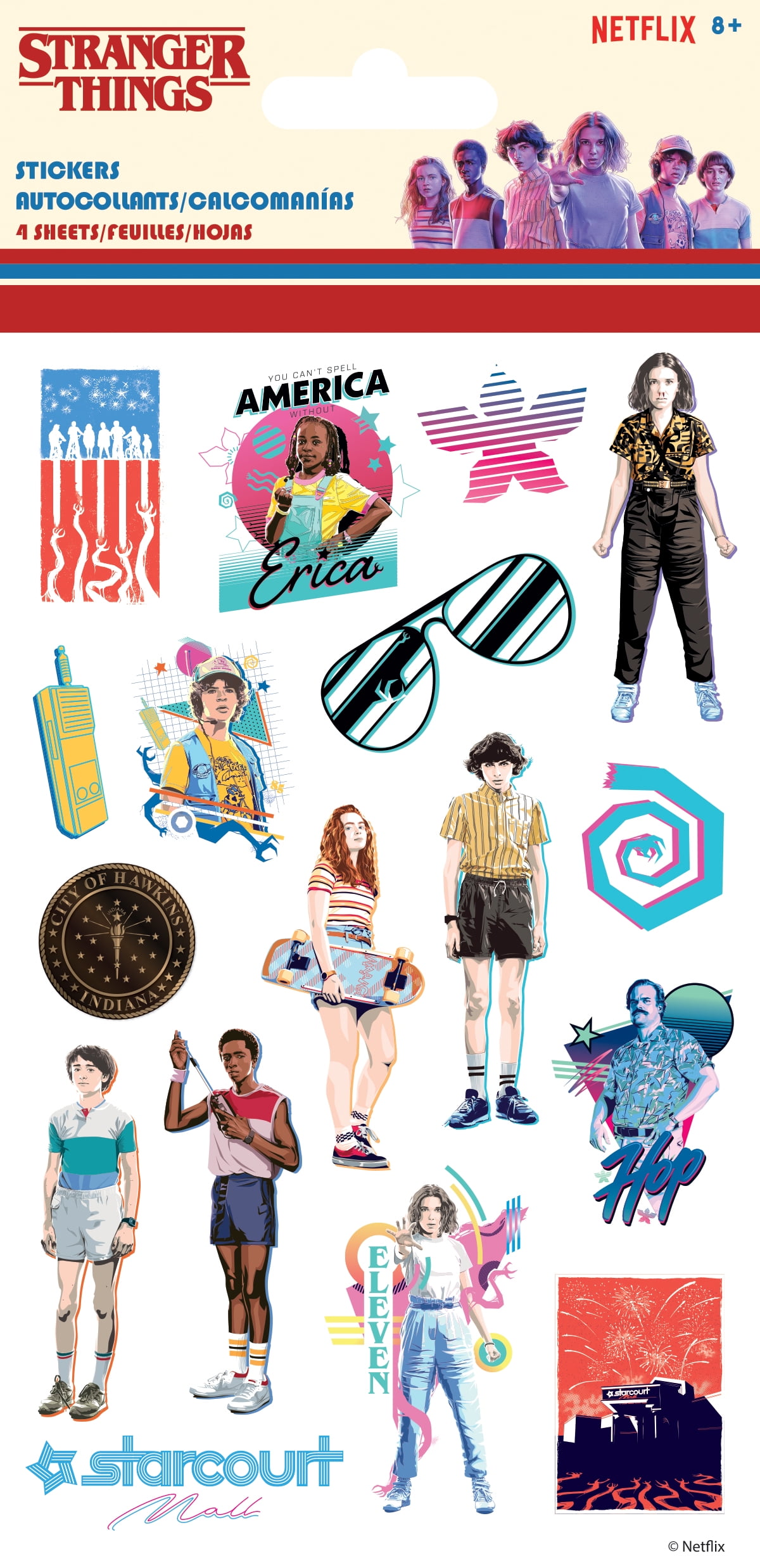 Stranger Things 3 Standard Sticker - 4 sheet - Walmart.com