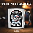 Never Underestimate an Old Man Veteran Mug - American Flag Skull Wings ...