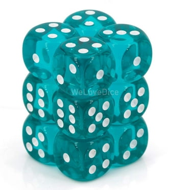 Chessex Polyhedral Translucent 12-Die Set, 16mm 6D Pink/White Dice for ...