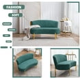 Andeworld Upholstered Small Sofa Modern Loveseat Tufted Velvet 2