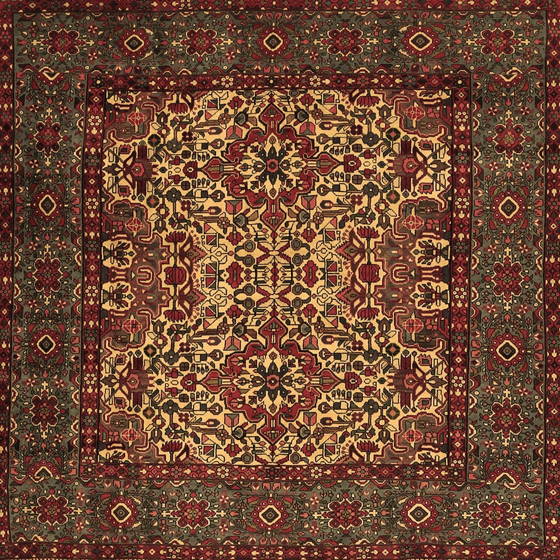 Ahgly Company Indoor Square Persian Brown Traditional Area Rugs, 6 ...