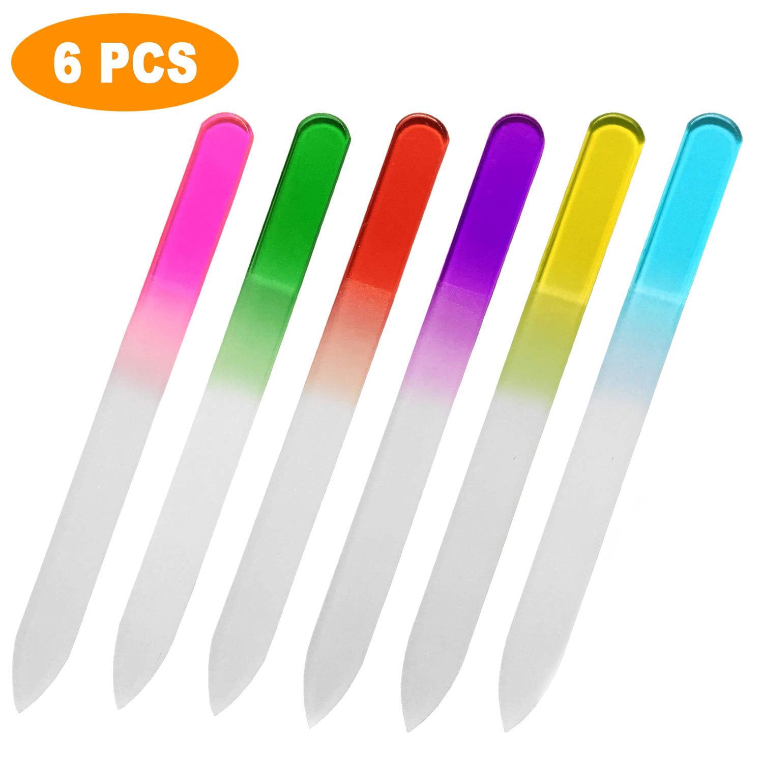 Glass Nail Files (6PCS) Crystal Glass Nail File Set by - Glass Manicure ...
