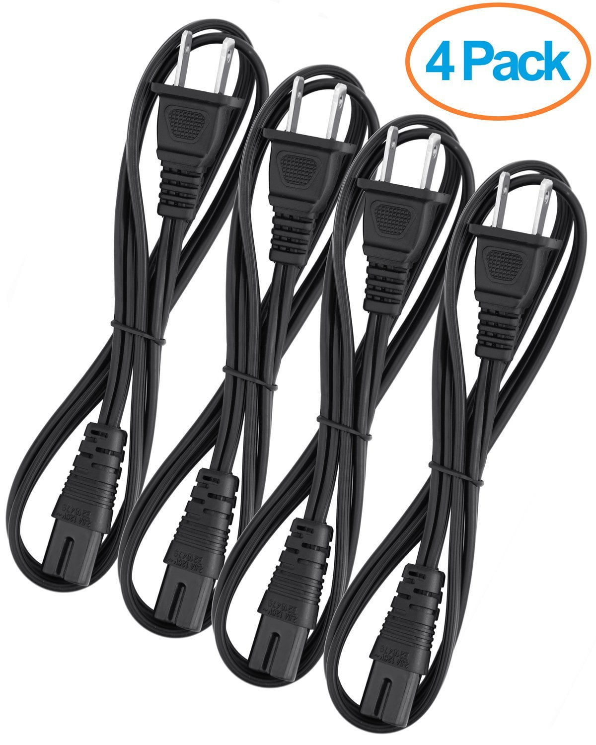 OMNIHIL Slot Power Cord 2 Prong Figure 8 Power Cord Non Polarized Power ...