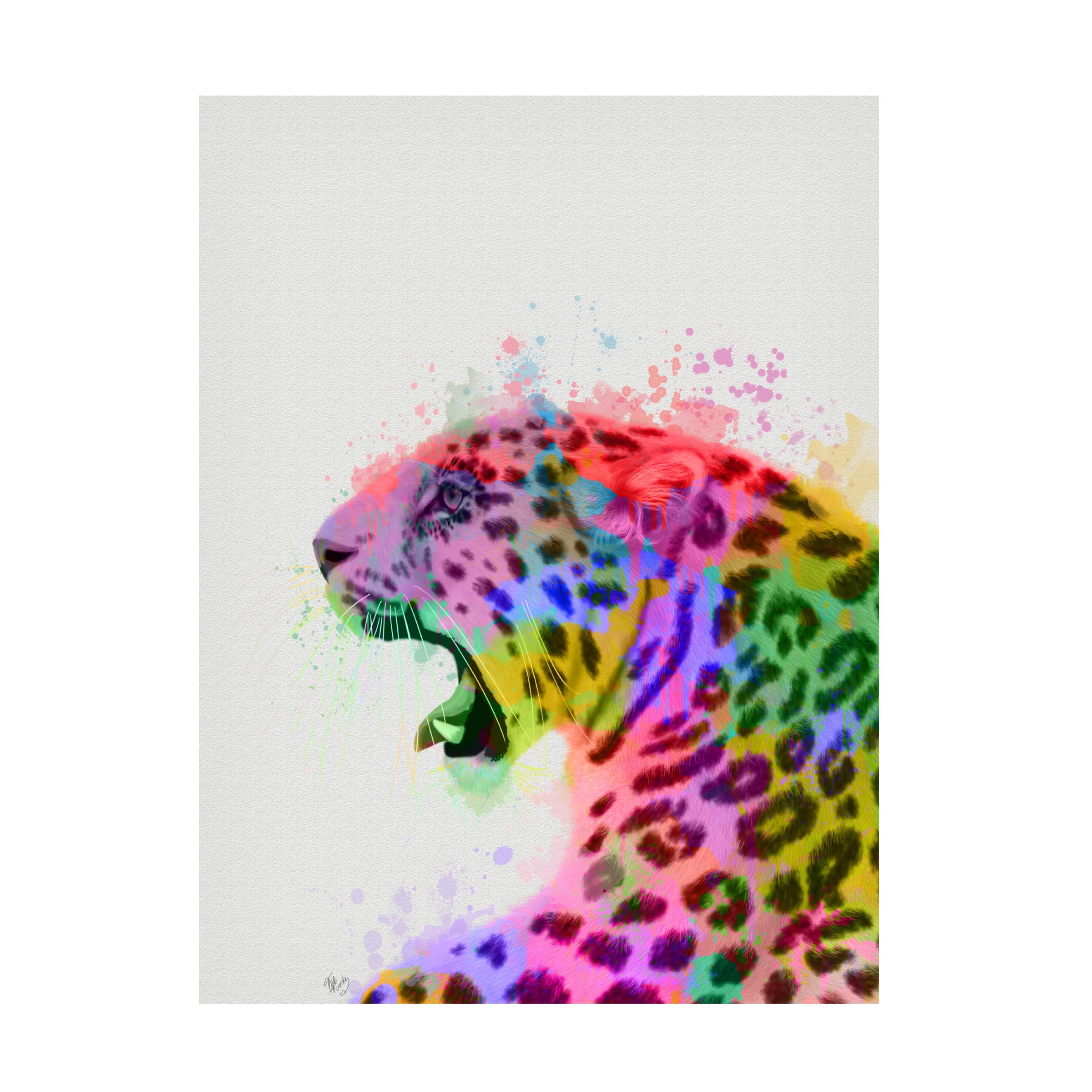 Fab Funky 'Leopard Rainbow Splash 2' Canvas Art - Walmart.com