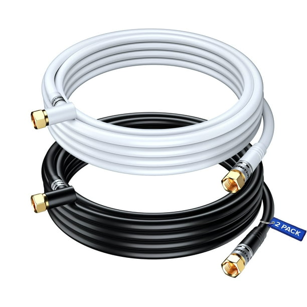 Coaxial Cable RG6, with a Right Angle 90° Connector, 15 ft, Coax Cable ...