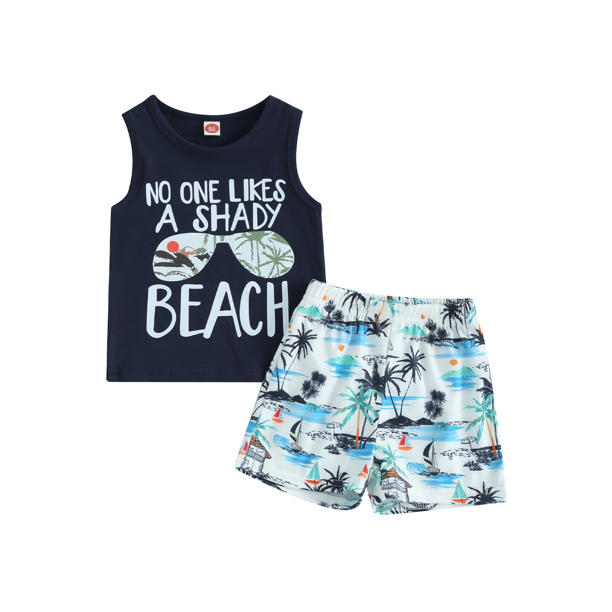 Click here for Gupgi 2pcs Toddler Boys Seaside T-Shirt Elastic Sh... prices