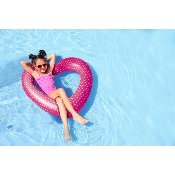 Playtek Toys Heart Shaped Pink Inflatable Pool Float - Walmart.com