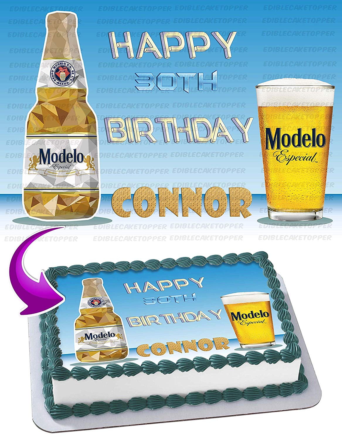 Modelo Especial Beer - Edible Cake Topper - 11.7 x 17.5 Inches 1/2 ...