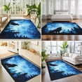Area Rug 3x5ft Wolf Forest Washable Area Rugs for Living Room Blue ...