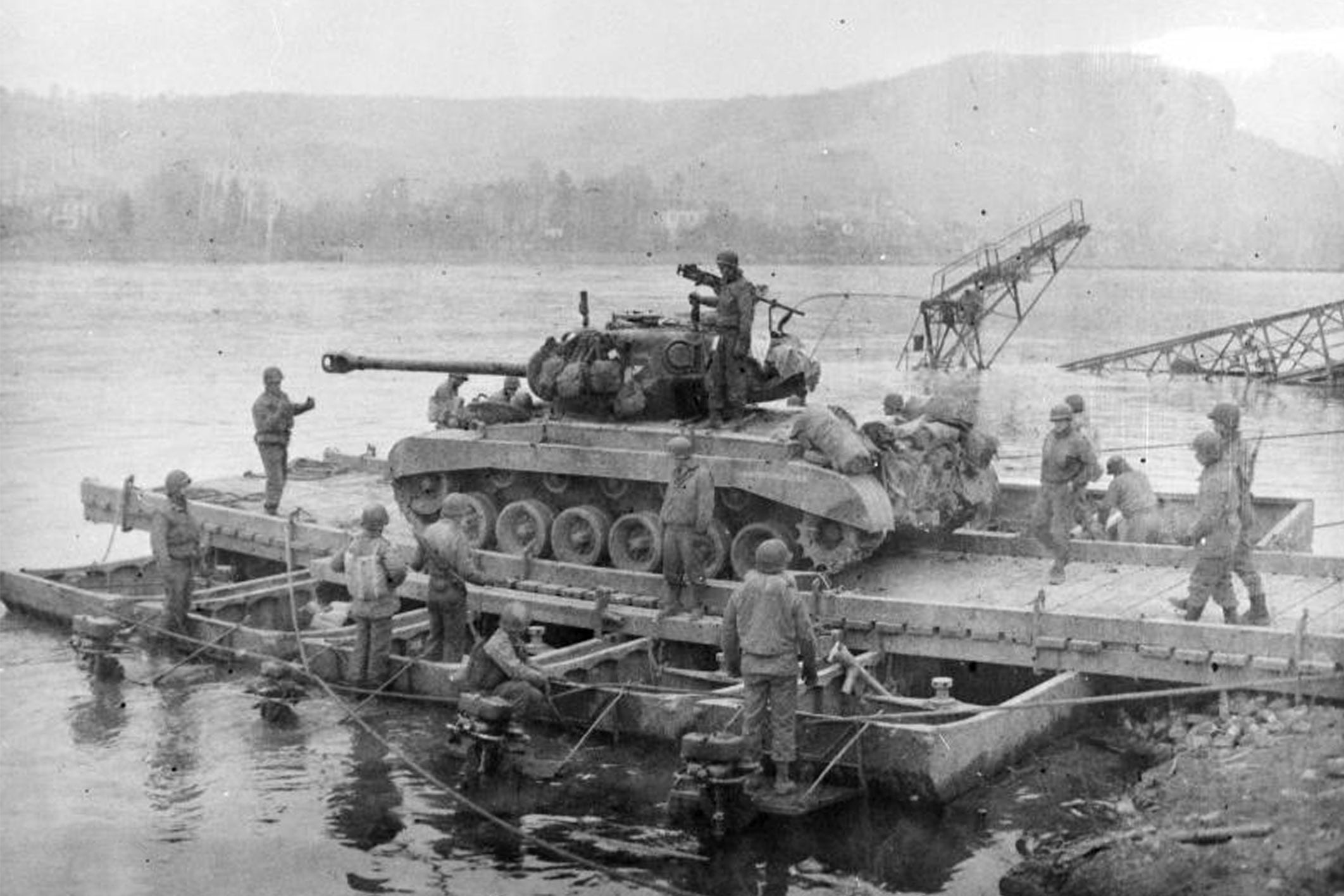 24x36 gallery poster, M26 Pershing Tank, 14th Tank Battalion, crosses ...