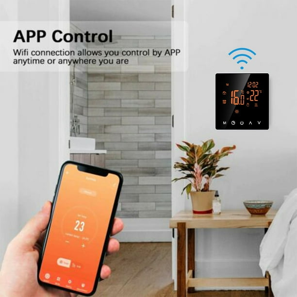 Smart Thermostat WiFi LCD Display Temperature Controller Wireless ...