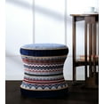 Leona Decorative Ottoman Blue Multicolored - Walmart.com