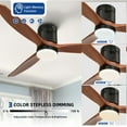 Dextrus 52 Inch Flush Mount Ceiling Fan with Remote Control - Walmart.com