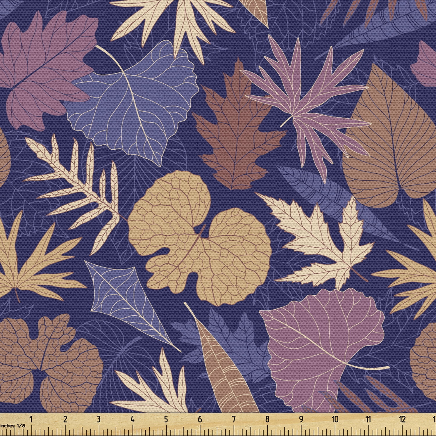 Autumn Fabric by the Yard Upholstery, Various Abstract Leafage Pattern ...