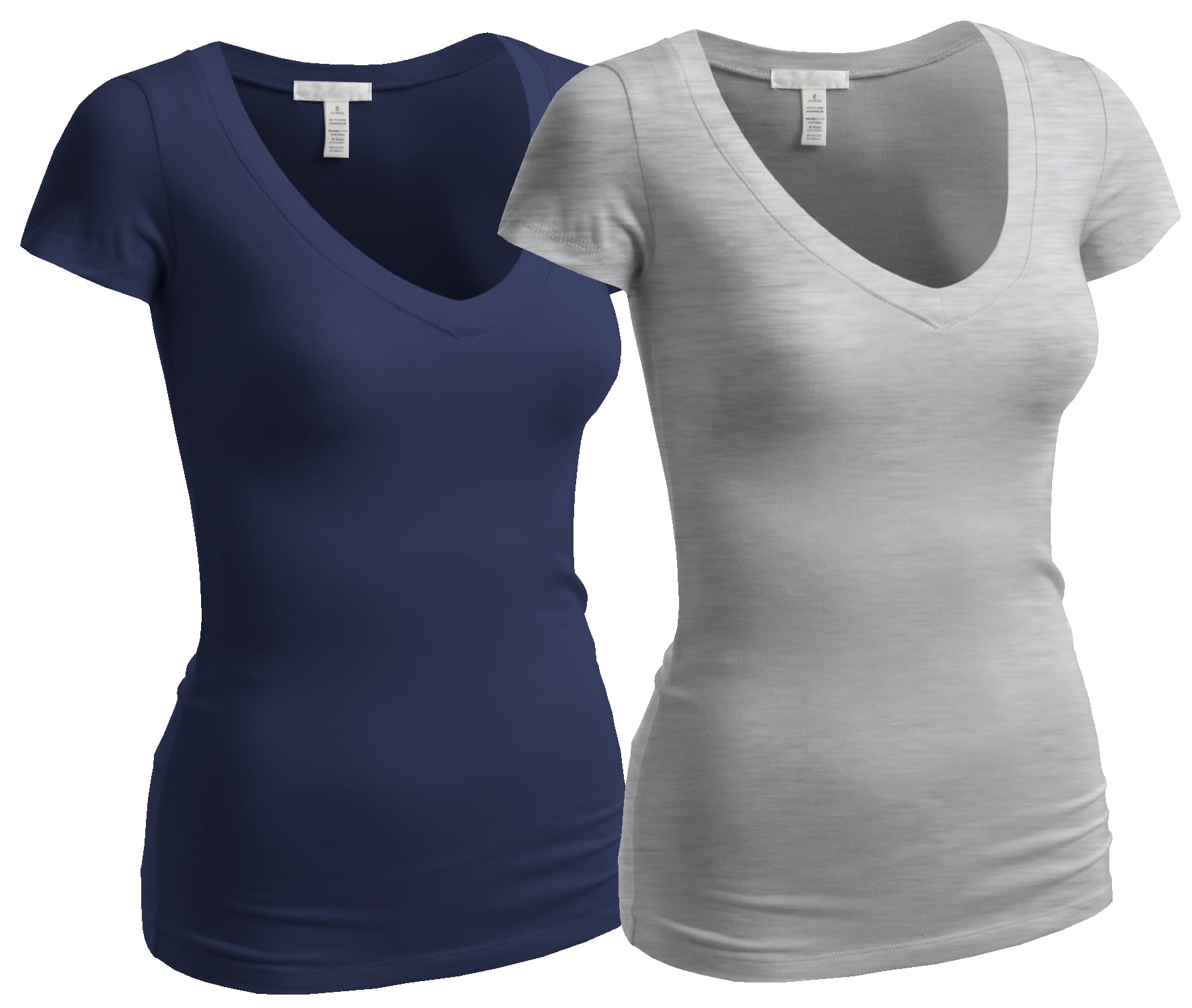 Essential Basic Women's Plain Short Sleeve T-Shirt V-Neck Top Junior ...