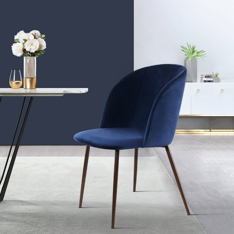 Edgemod Kantwell Velvet Dining Chair in Space Blue Set of 2