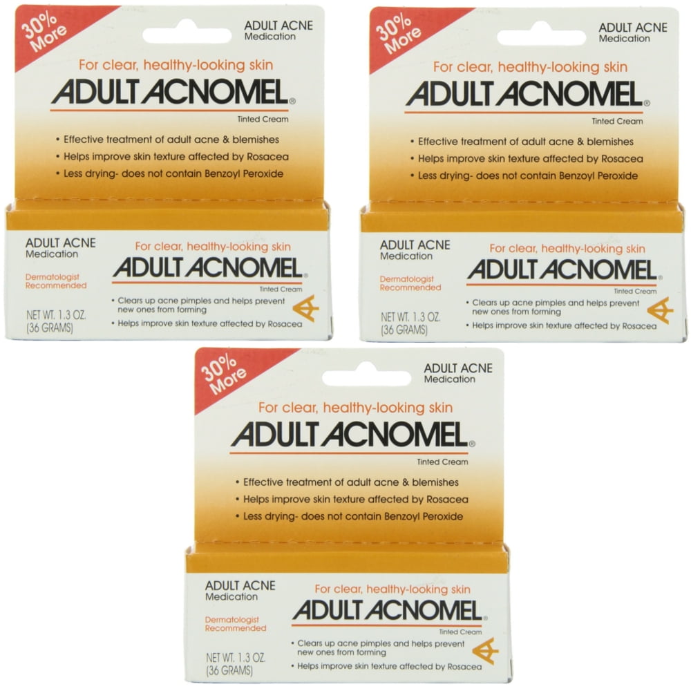 3 Pack Adult Acnomel Tinted Cream Acne Medication - 1.30 oz (36 g) Each ...