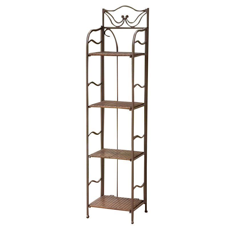 Pemberly Row 4 Tier 13" Bakers Rack in Antique Brown - Walmart.com