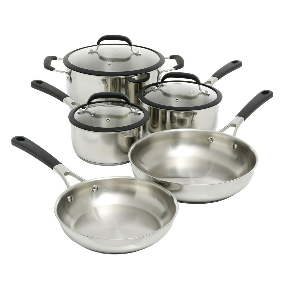 Oster Cuisine Belton 8-Piece Stainless Steel Cookware Set - Walmart.com ...