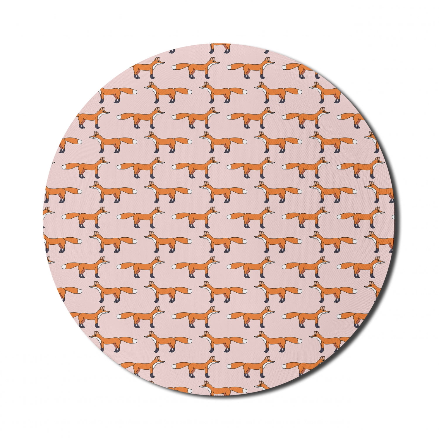 Fox Mouse Pad for Computers, Continuous Pattern of Cartoon Smiling Wild ...