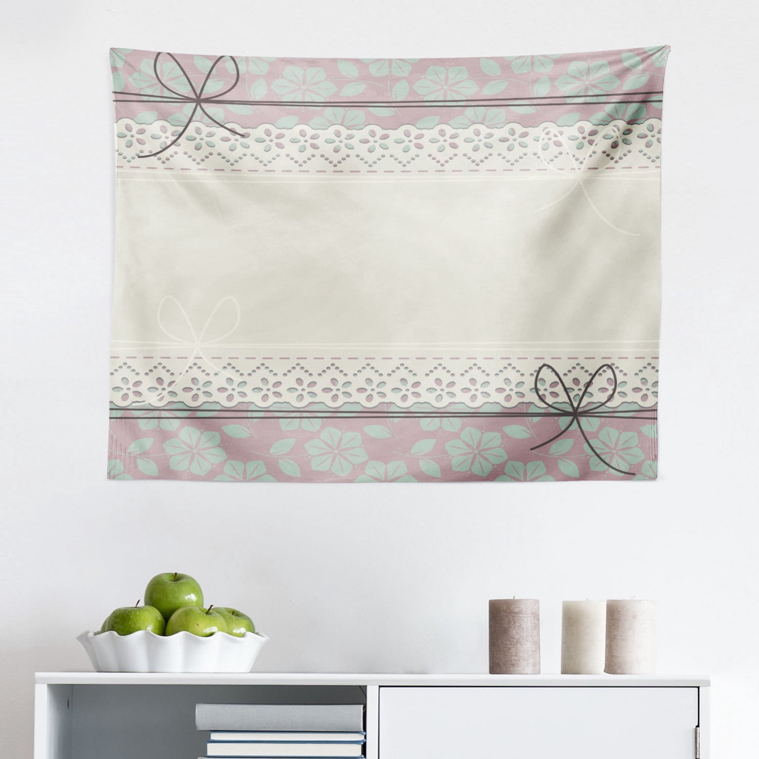 Ivory Spanish Tapestry, Bicolour Leaves of Flowers Retro Repetitive ...