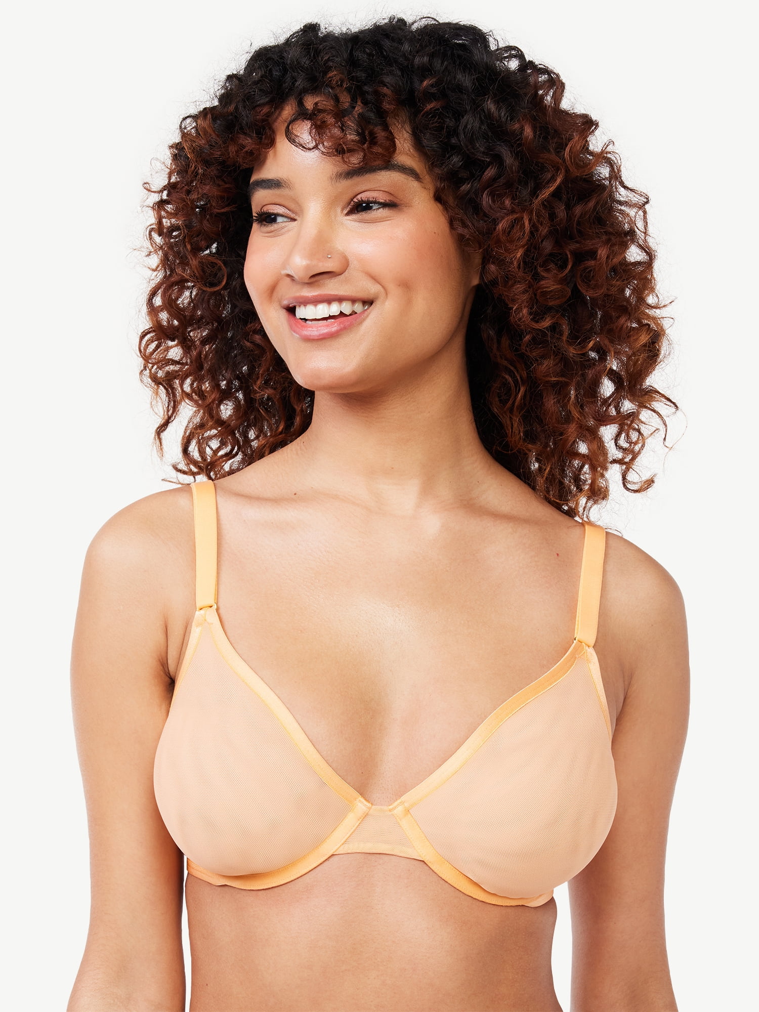 Joyspun Women's Full Coverage Sheer Mesh Unlined Bra, Sizes 34C to 42DD - Walmart.com