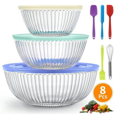 COOK WITH COLOR 12 Pc Glass Mixing Bowl Set with Lids - Borosilicate ...