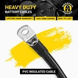 Spartan Power 4 AWG 8ft Battery Cable Set, Ground Terminal, Made in USA ...