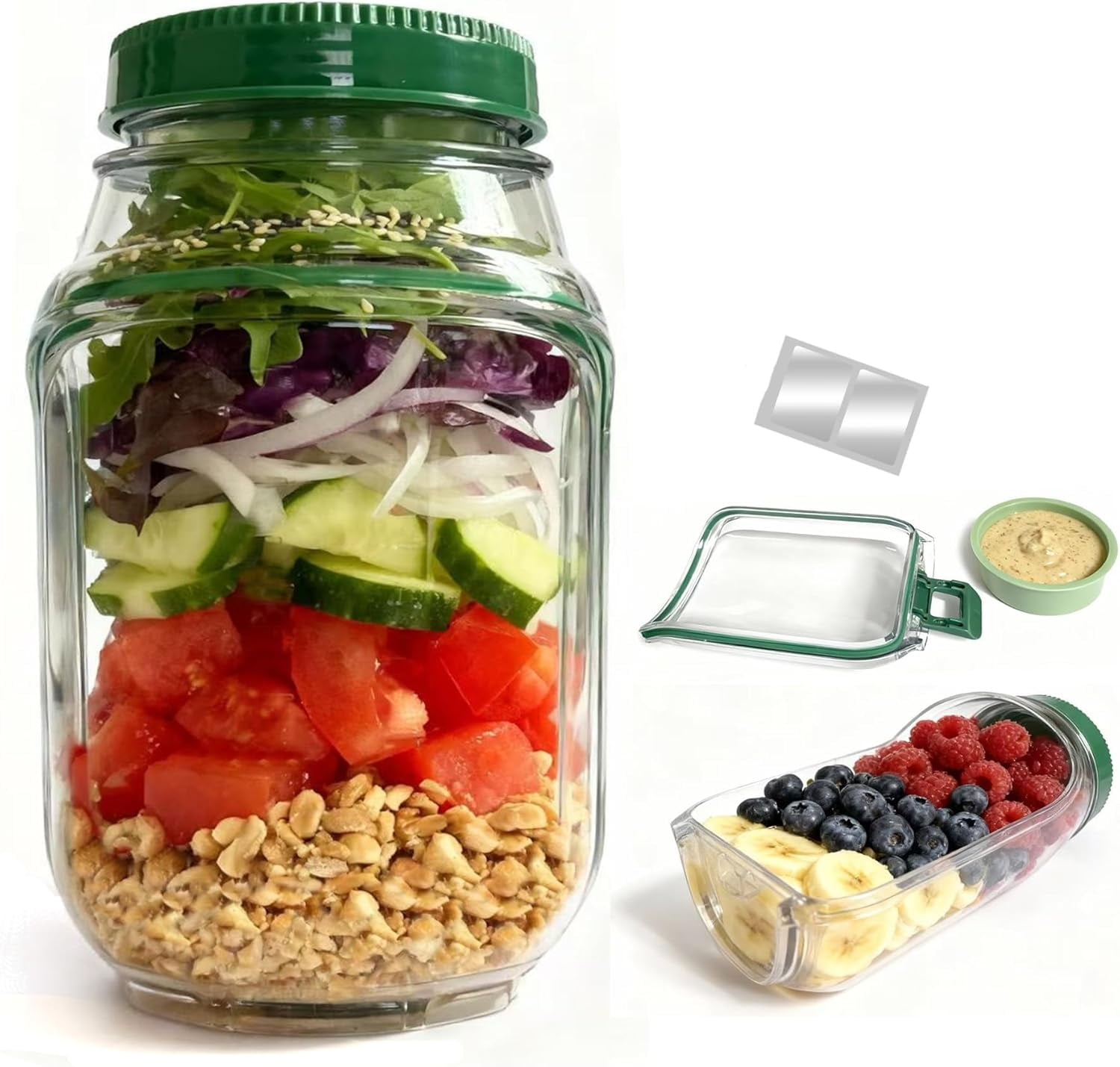 Pot à Salade Ouvert, Récipient à Salade portable, Parfait pour les ...