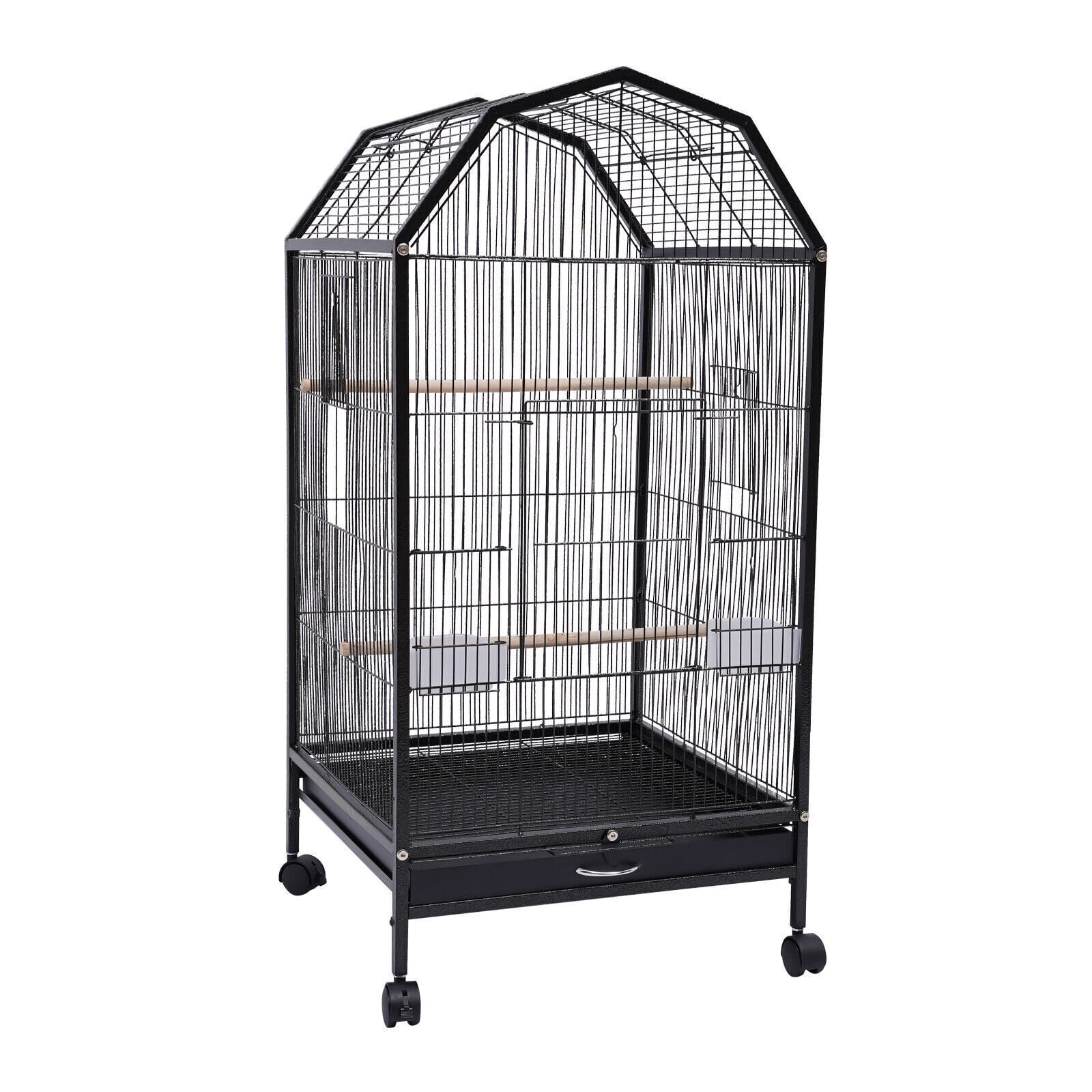 39.9'' Bird Cage Large Cockatiel Parakeet Finch Rolling Canary Cage W ...