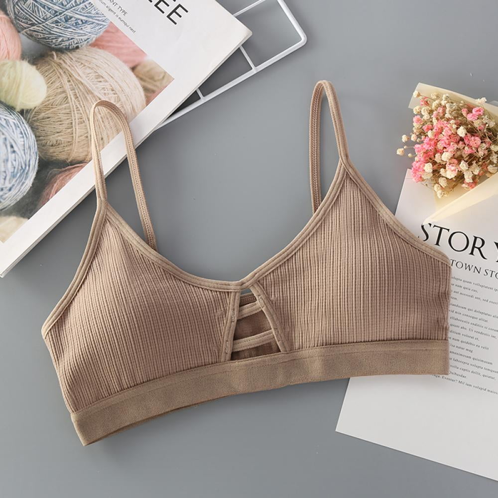Deepwonder Women Bra Seamless Padded Camisole Hollow Out Bra With ...
