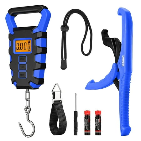 ORIA Digital Fish Scale with Ruler and Fish Gripper, 110lb/50kg ...