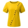 Bainana T Shirts For Women Solid Color Short Sleeve Crew Neck Tops ...